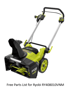 RY408010VNM Ryobi 40 Volt Snowblower Parts List 108678001 Rev 1 — DR ...