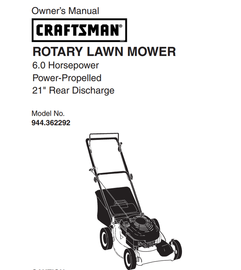 944.362292 Craftsman Rotary Lawn Mower — DR Mower Parts