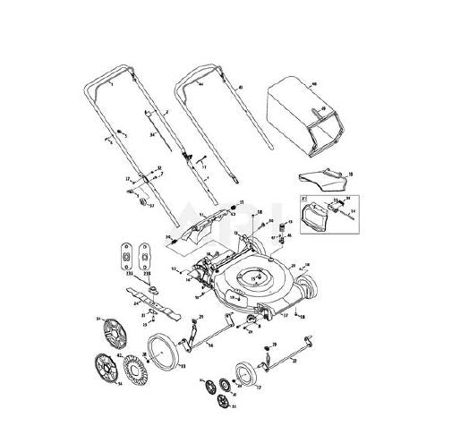 C459-36310 Parts List for Craftsman 21" High Wheel Push Lawn Mower 11B ...