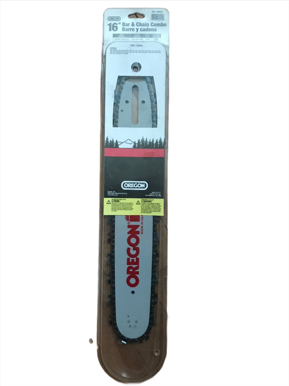 160SLHD025 Oregon Pro-Lite Bar with 72LGX-60 Chain Combo 3/8 .050 — DR ...